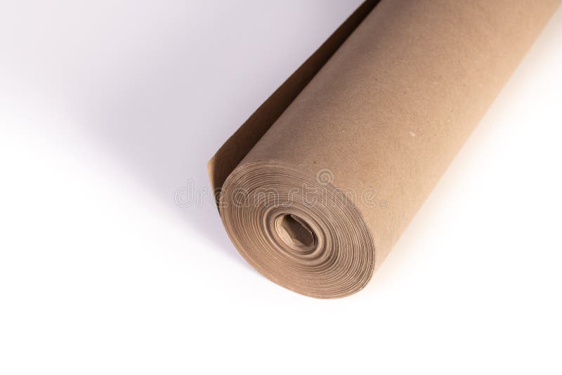 Roll Of Used Brown Wrapping Paper Stock Photo - Image of package, brown ...