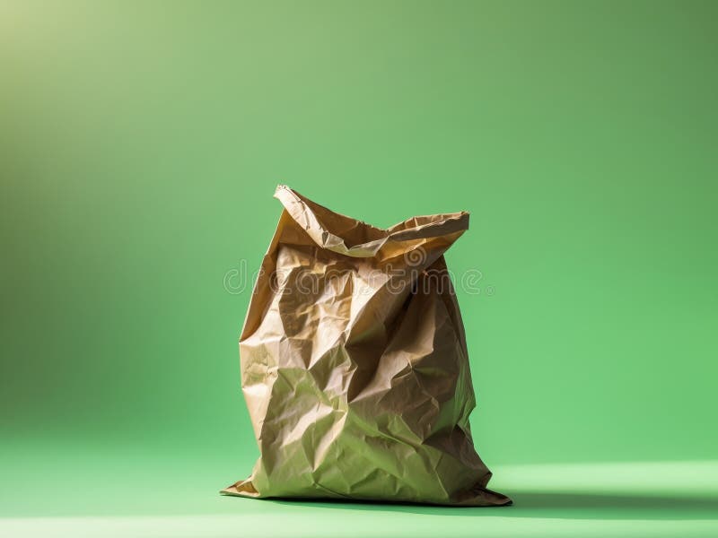 Brown Paper Shopping Bag on Green Backdrop Stock Photo - Image of ...