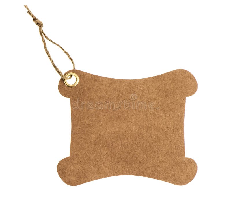 Brown Paper Tag with Metal Rivet Isolated on White Stock Image - Image ...