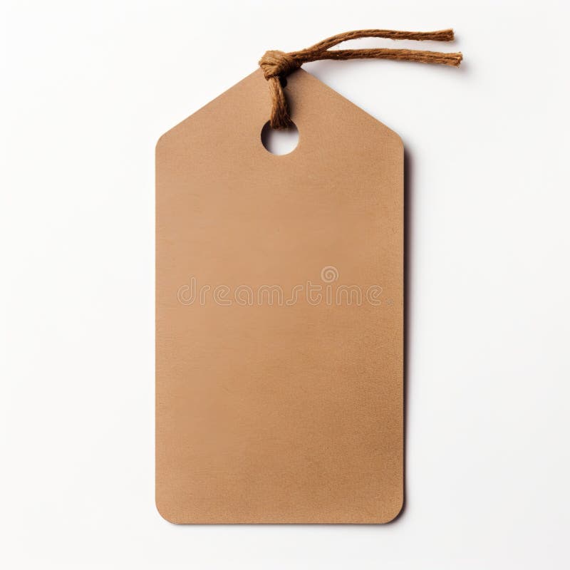 A Brown Paper Tag Mockup Hanging from a String. Stock Illustration ...