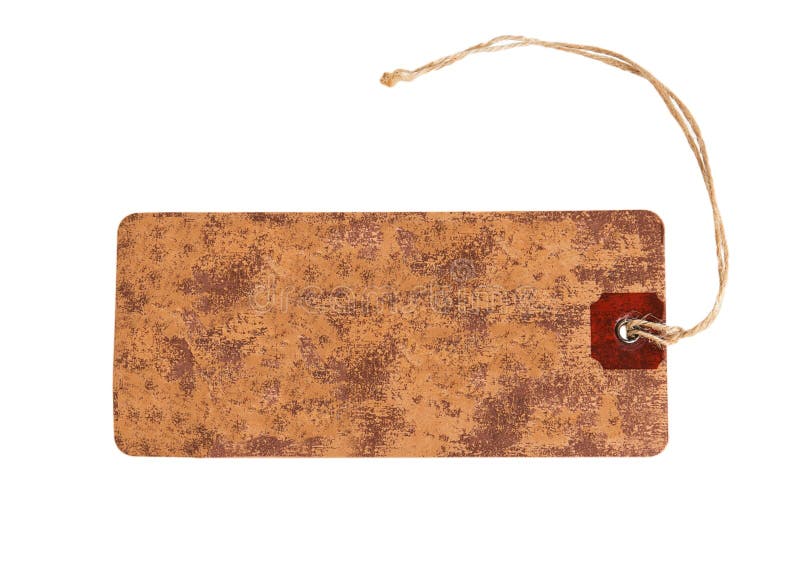 Brown paper tag with rope stock image. Image of attached - 47136991