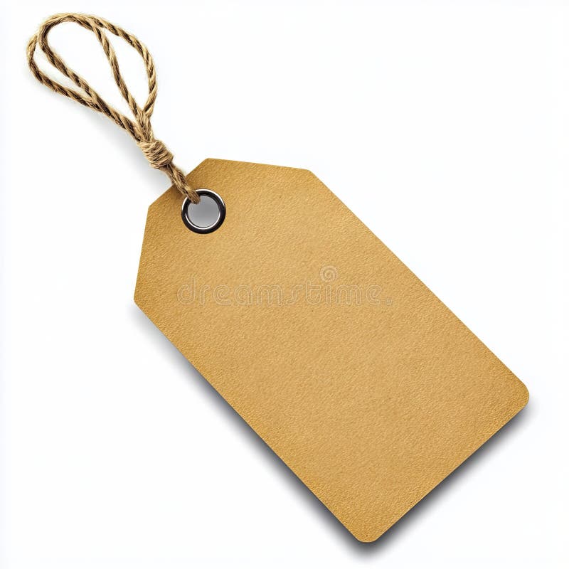 A Brown Paper Tag with a String Attached To it Stock Image - Image of ...