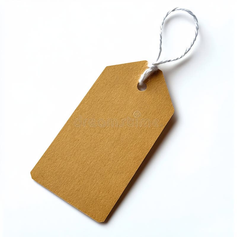 A Brown Paper Tag with a String Attached To it Stock Photo - Image of ...