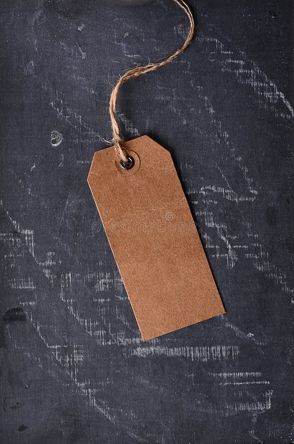 Brown Paper Tag with String Stock Image - Image of texture, cardboard ...