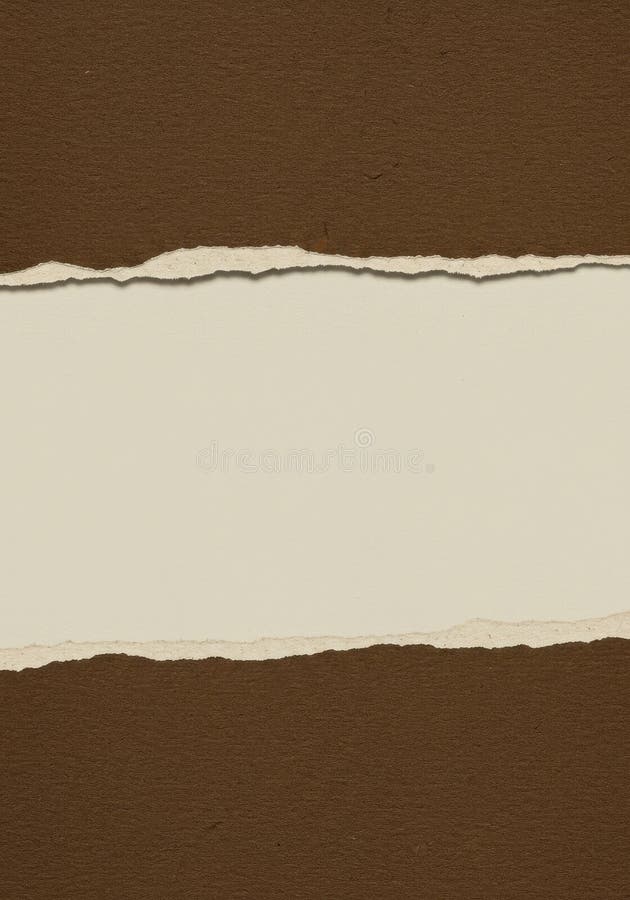 Brown Paper with a Torn Section, Rolled Edge, Light Space for Text ...