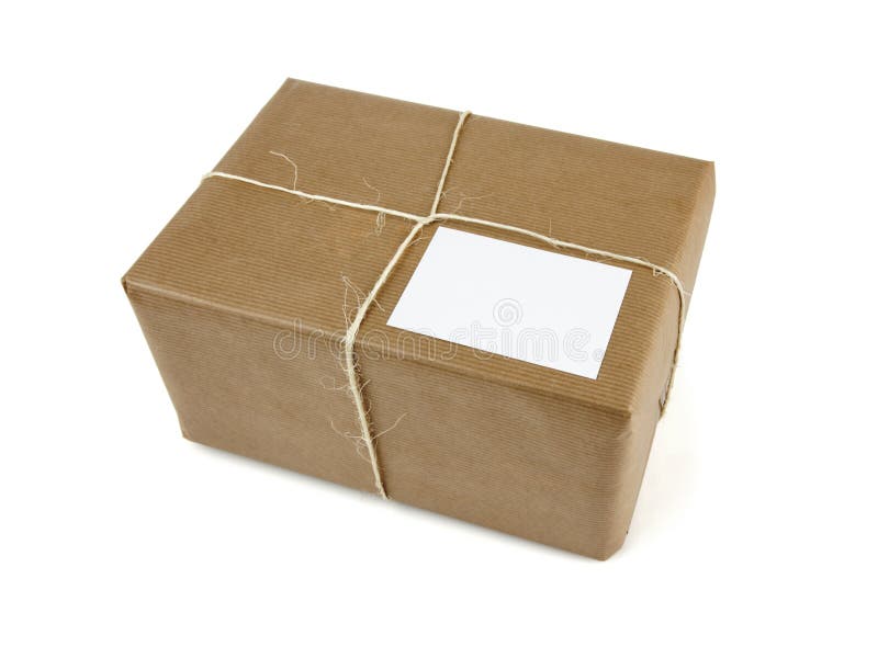 Brown Parcel Bound with String Isolated Stock Photo - Image of package ...