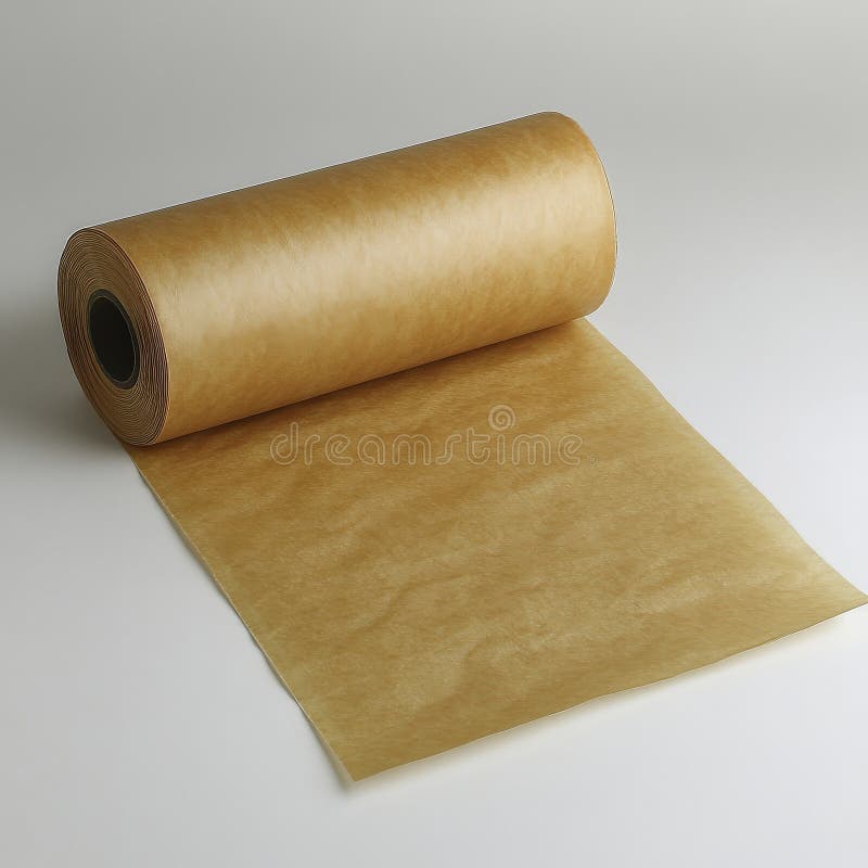 Brown Parchment Paper Roll Displayed on a Flat Surface for Crafting and ...