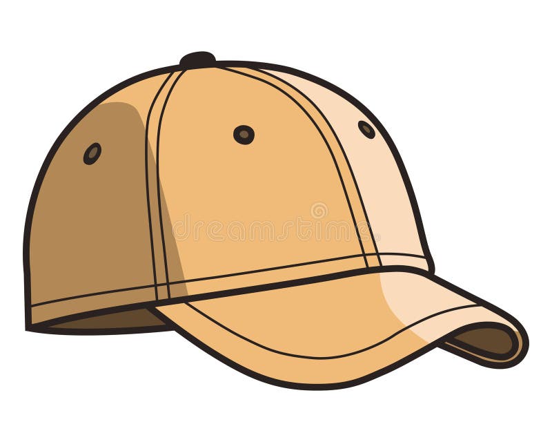 Brown Peaked Cap for Sun Protection. Stock Vector - Illustration of ...