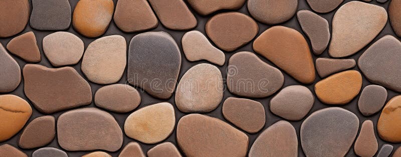 Brown Pebble Stone Wall Texture Background Seamless Pattern AI ...