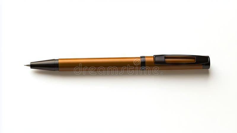 A Brown Pen Sitting on Top of a White Surface Stock Illustration ...