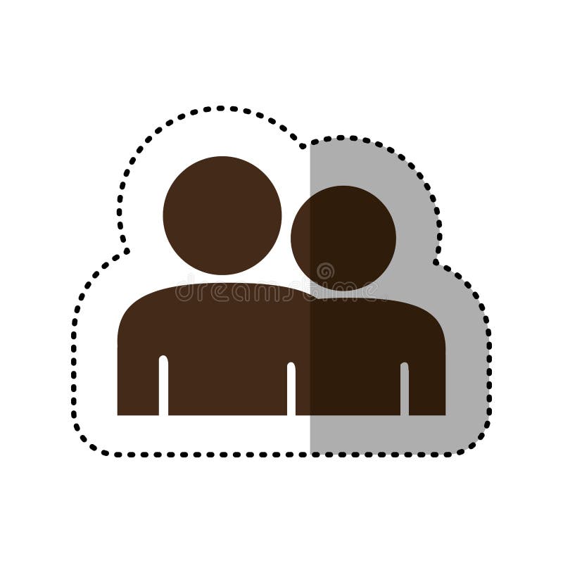 Brown People Together Contact Icon Stock Illustration - Illustration of ...