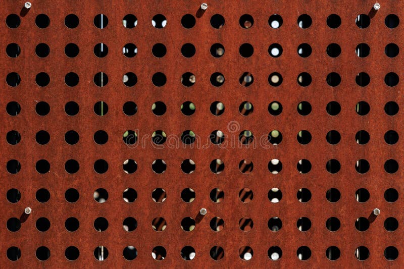 Brown Perforated Metal Sheet with Circular Holes Stock Photo - Image of ...
