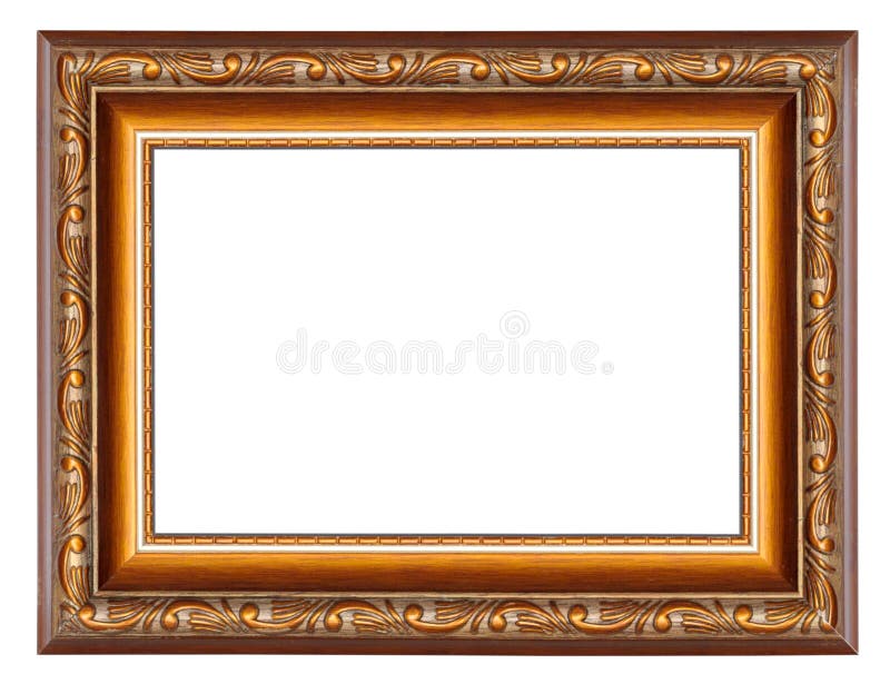 Brown Picture Frame with Pattern Isolated on a White Stock Image ...