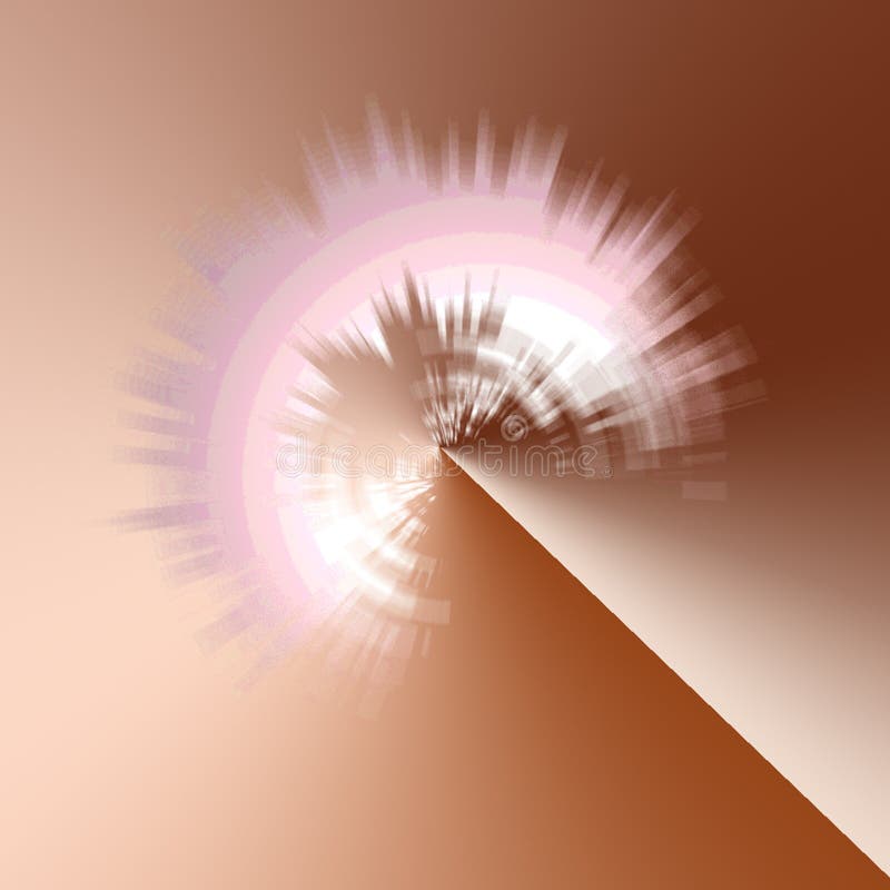 Brown Pink and White Graphic Design. Circular Object with Feather Edges ...