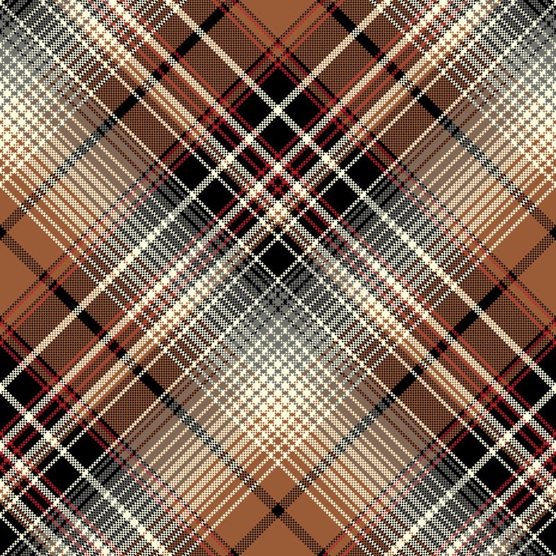 Check Brown Tartan Seamless Fabric Texture Stock Vector - Illustration ...