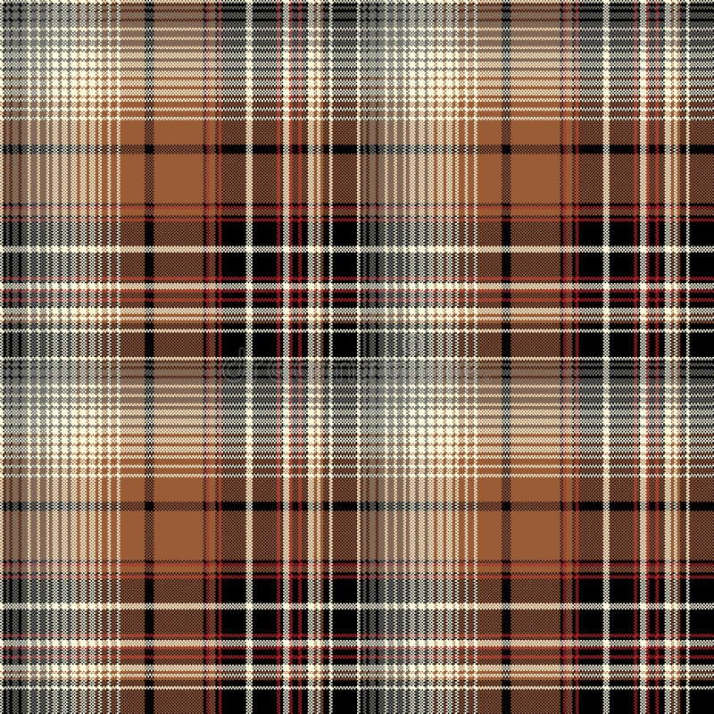 Brown Pixel Check Seamless Pattern Stock Vector - Illustration of ...