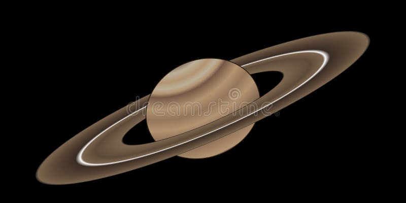 Brown Planet Saturn with Rings Stock Vector - Illustration of astro ...