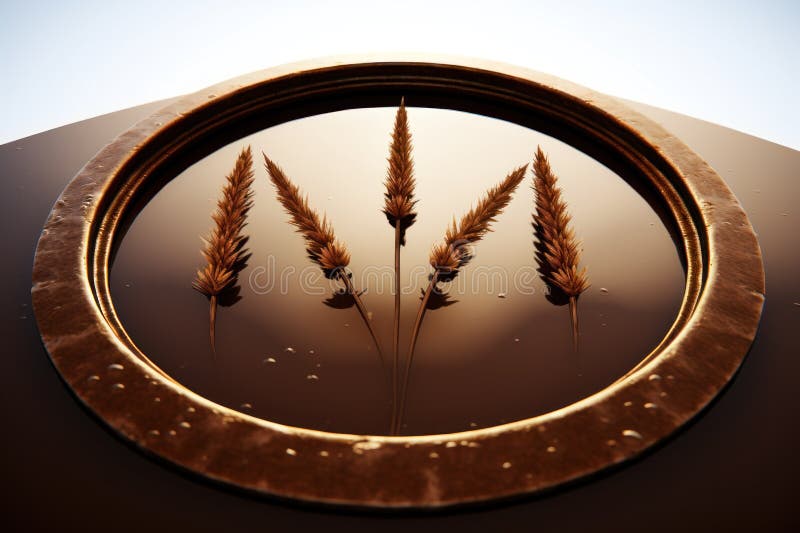 A Brown Plant in a Circular Frame Stock Photo - Image of circular ...