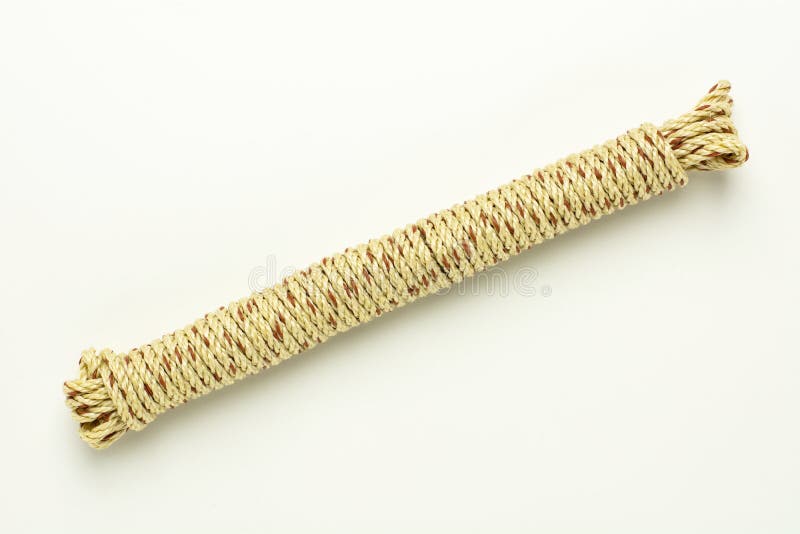 Brown Plastic Rope Isolated on White. Stock Photo - Image of cordage ...