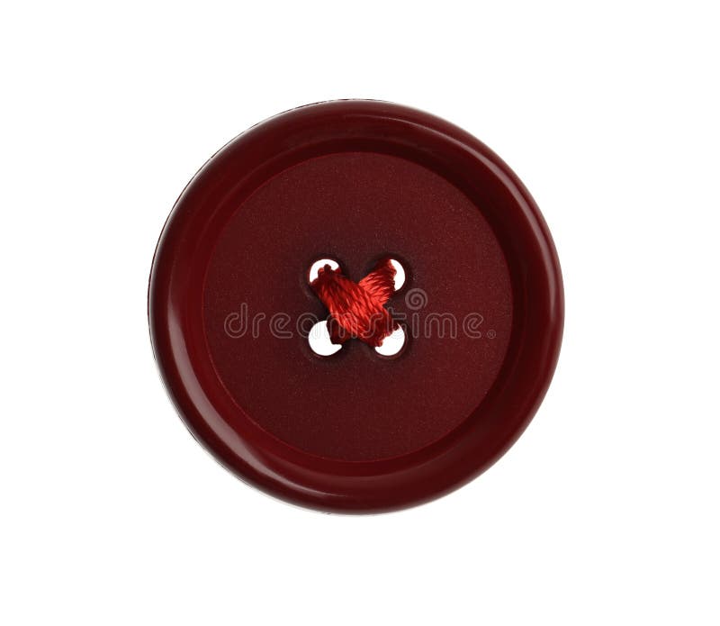 Brown Plastic Sewing Button Isolated on White Stock Photo - Image of ...