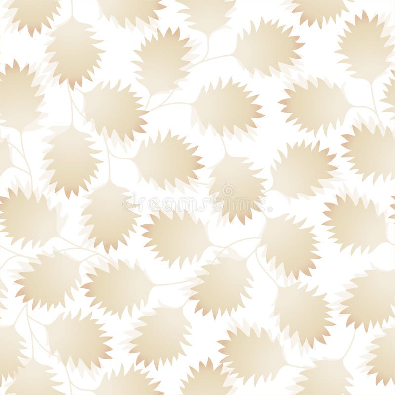 Brown Pointy Leaves in a Seamless Pattern Stock Vector - Illustration ...