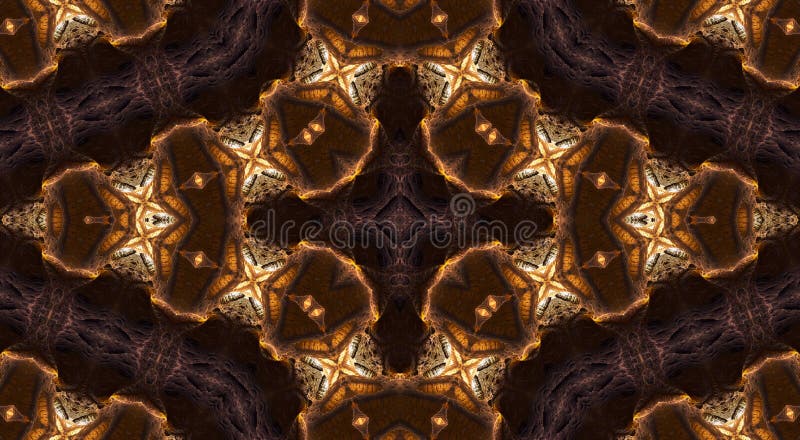 Brown Polygon Star with Rough Texture, Abstract Drawing of Brown Lines ...