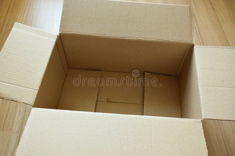 Brown Post Box Packaging Put on Wood Floor Stock Image - Image of ...