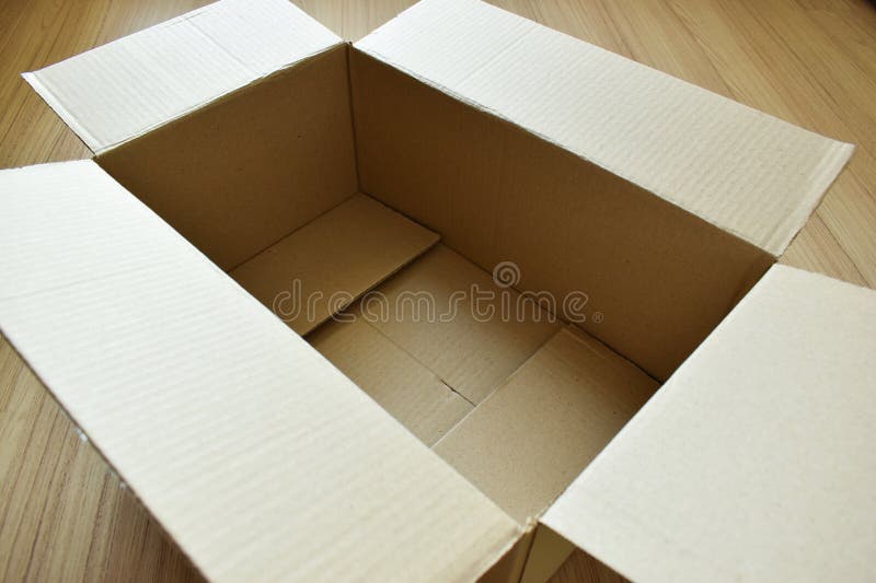 Brown Post Box Packaging Put on Wood Floor Stock Photo - Image of ...