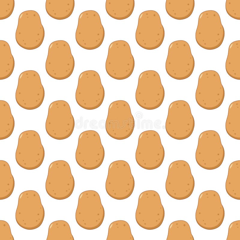 Brown Potato Seamless Pattern on White Stock Vector - Illustration of ...