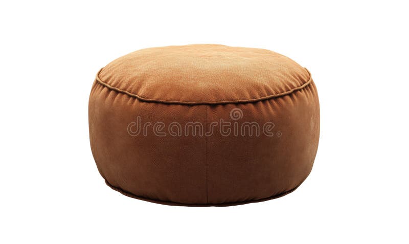 Brown Pouf Seating Accessory, Round Shape, Soft Texture, Modern Design ...