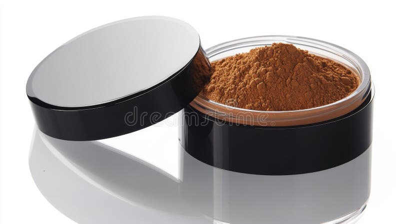 Brown Powder in a Black and Clear Jar Stock Illustration - Illustration ...