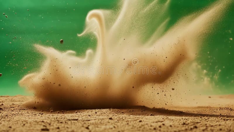 Brown Powder Exploding on Green Screen Background Stock Footage - Video ...