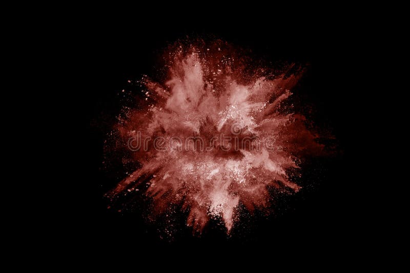 Brown Powder Explosion on Black Background. Stock Photo - Image of ...