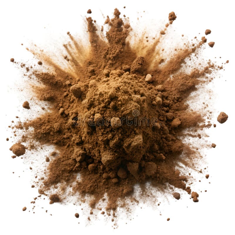 Brown Powder Explosion Isolated on White Background Showing Texture and ...