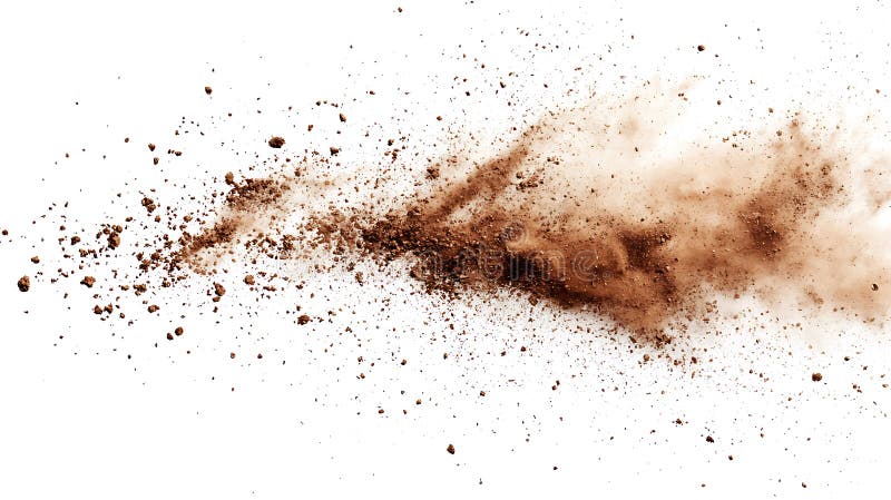 Brown Powder Explosion on White Backdrop Abstract Concept Showing ...