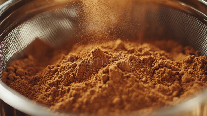 Brown Powder Sifting through Metal Mesh Sieve Stock Illustration ...