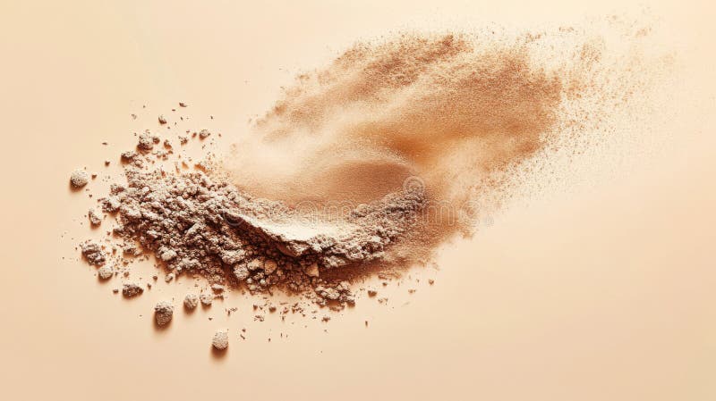 Brown Powder Spilled on Beige Background Showing Texture Stock ...