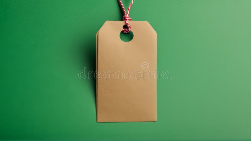 Brown Price Tag on Green Background Stock Image - Image of recycled ...