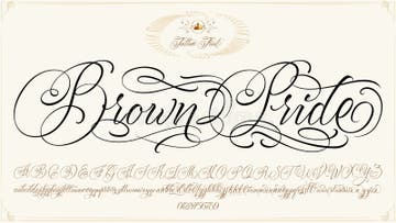 Brown Pride Tattoo Script stock vector. Illustration of brown - 144890830