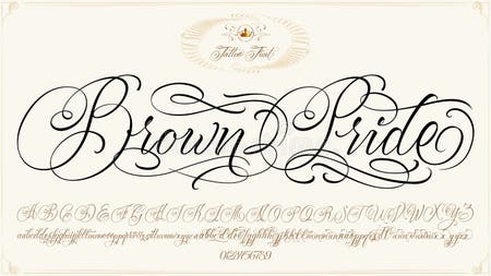 Brown Pride Tattoo Script stock vector. Illustration of brown - 144890830