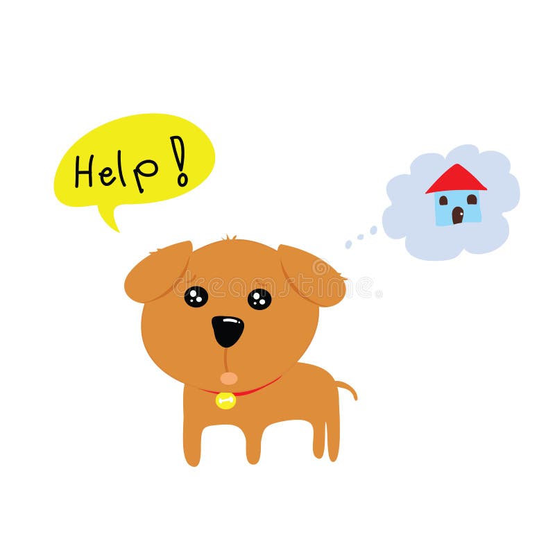 Brown Puppy Wants Help for Home Stock Vector - Illustration of friend ...