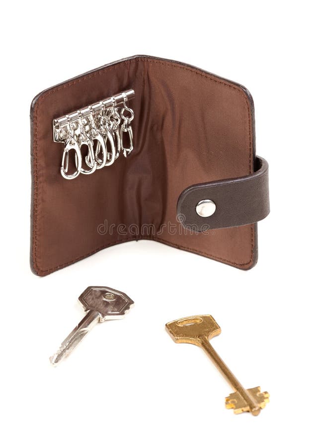 Brown Purse for the Keys with Two Keys. Stock Photo - Image of macro ...