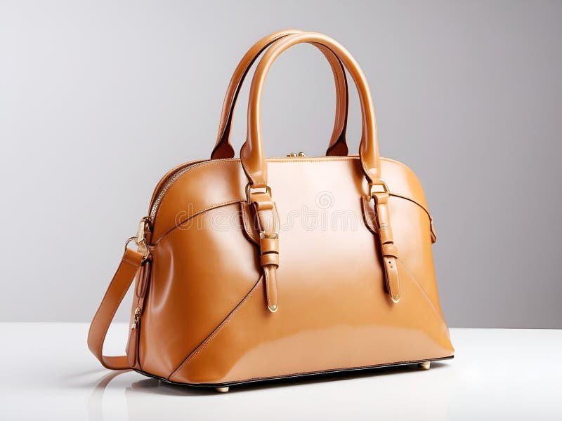 A Brown Purse on a Table Photos Stock Illustration - Illustration of ...