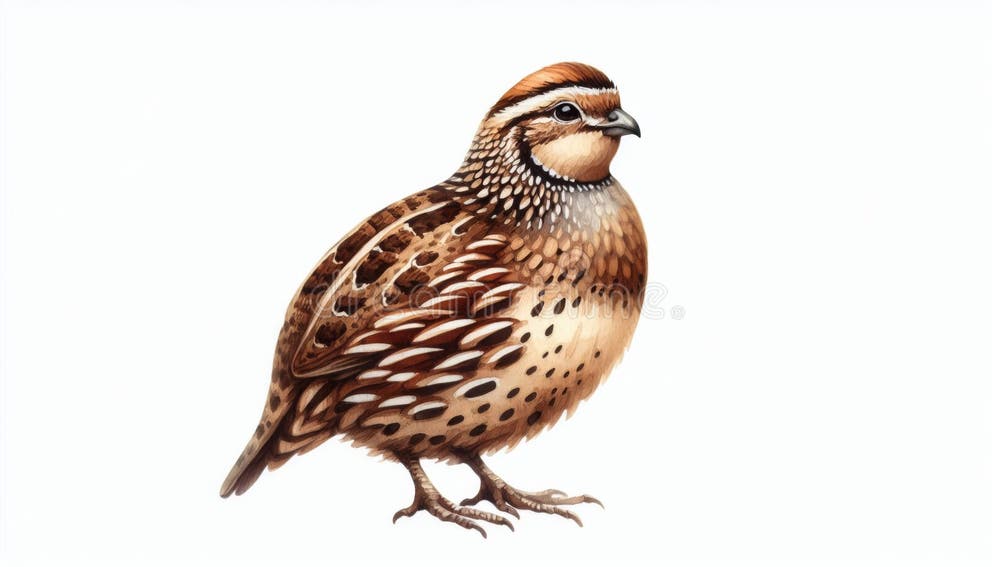 Brown Quail Bird Profile on White Background Stock Illustration ...