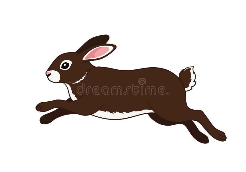 Rabbit running clipart stock vector. Illustration of spring - 363562843