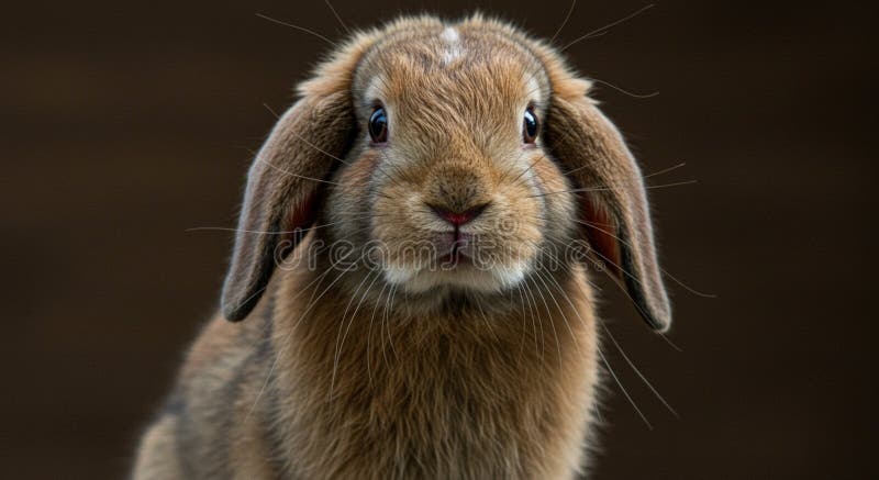 Brown Rabbit with Floppy Ears and a Slight White Marking on Its ...