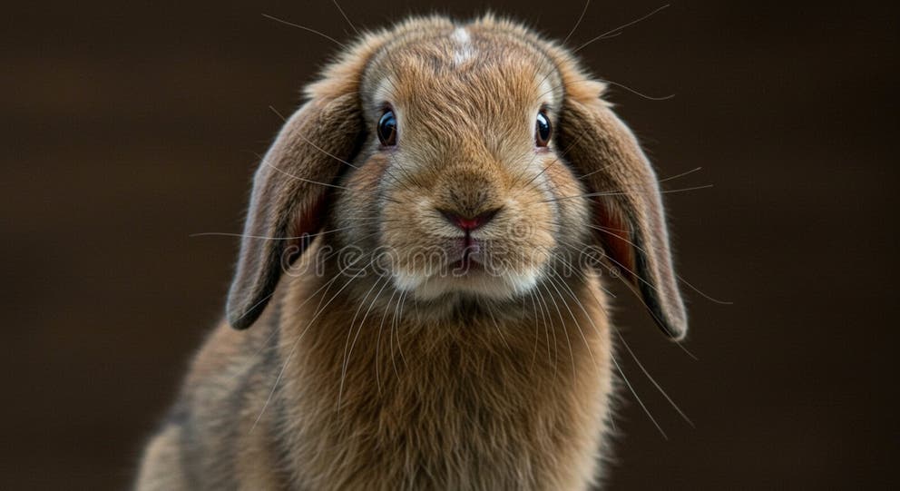 Brown Rabbit with Floppy Ears and a Slight White Marking on Its ...