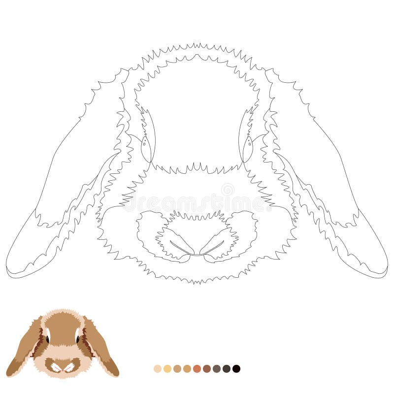 Brown Rabbit with Long Ears Coloring Page, Children S Drawing for ...