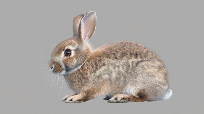 A Brown Rabbit Sitting on Top of a Gray Surface, Ideal for Use in ...