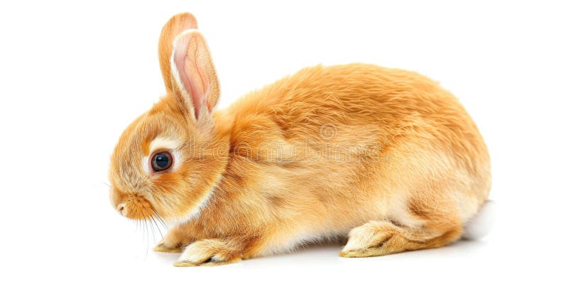 Brown Rabbit Sitting on White Surface Stock Photo - Image of brown ...
